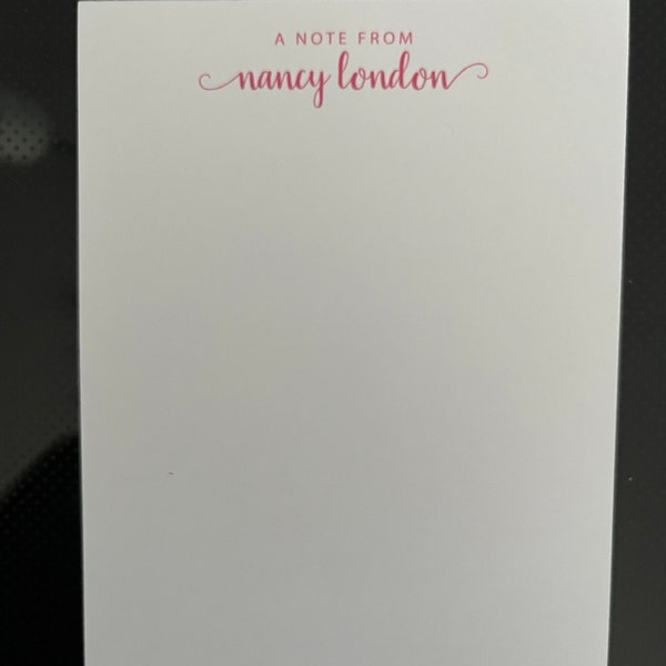 Personalized Notepad, A Note From Elegant Script Notepad, Calligraphy ...