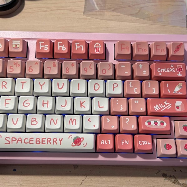 Sweet Strawberry Keycap Set, Cherry and MDA Profile , Cute Art - Etsy