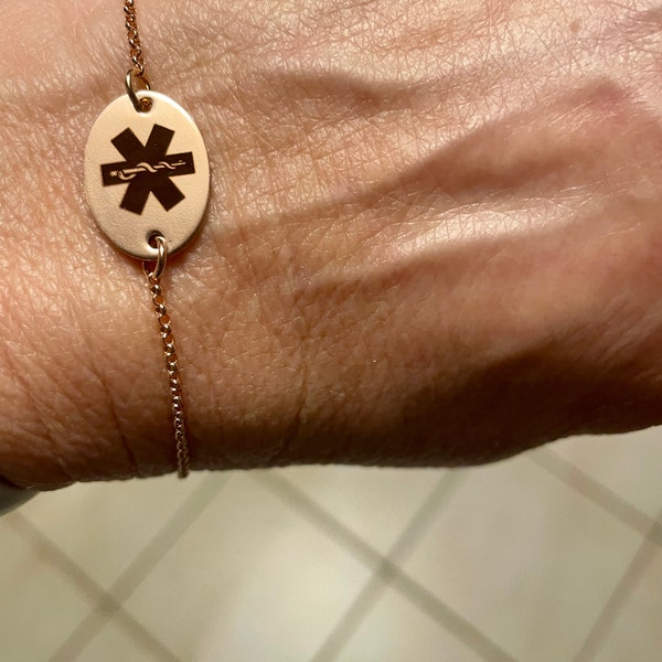 Custom Medical ID Bracelet - Medic Alert Jewelry - Allergy Bracelet ...