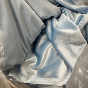 Light Blue 88 Stretch Velvet Polyester Spandex 250 GSM Luxury Apparel ...