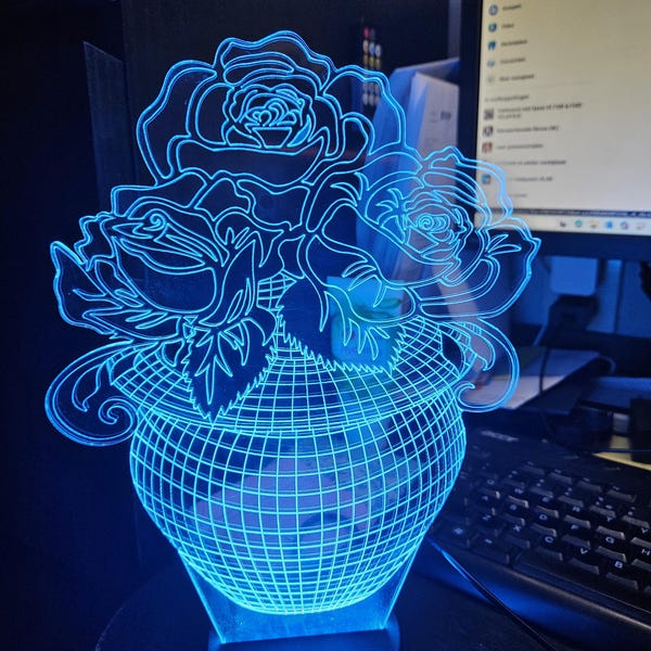 Creative 3D Acrylic Lamp Base Design for Laser and CNC Cutting | DIY ...