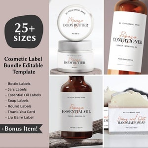 Stylish Cosmetic Product Label Template Canva Product Label Sticker ...