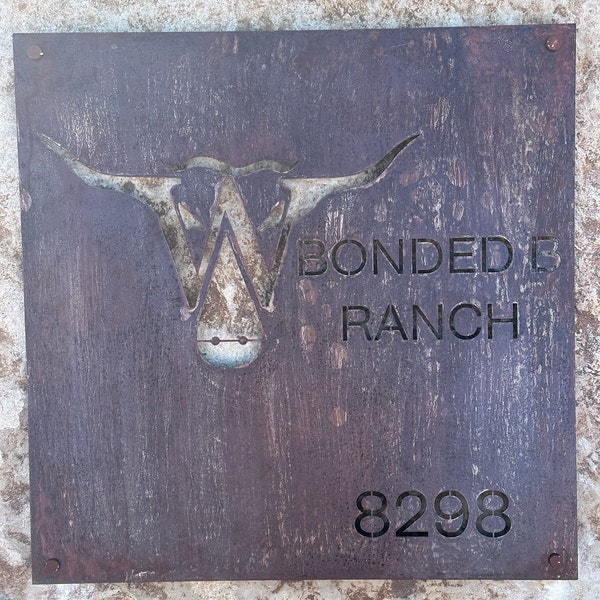 Custom Rusty Metal Sign, Farm Signs, Personalized Gifts, Custom Logo ...