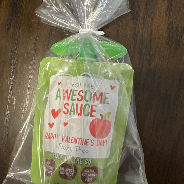 Classroom Valentine Sticker - Awesome Sauce Valentine Sticker ...