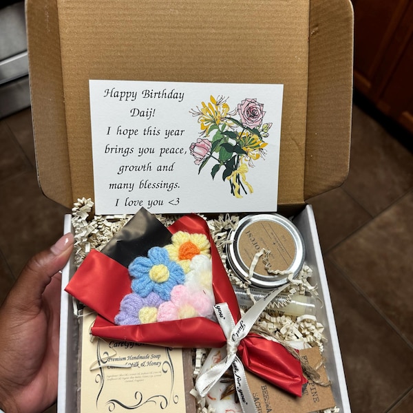 Personalized Birthday Box, Birth Flower Birthday Gift Box, Birthday ...