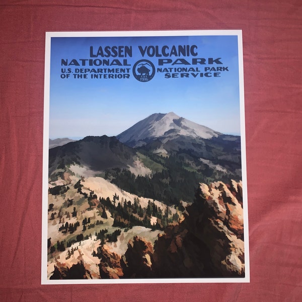 Lassen Volcanic National Park Poster | National Park Poster | National ...