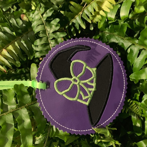 Witch Hat Tag in the Hoop Machine Embroidery Design 4 Sizes, Luggage ...