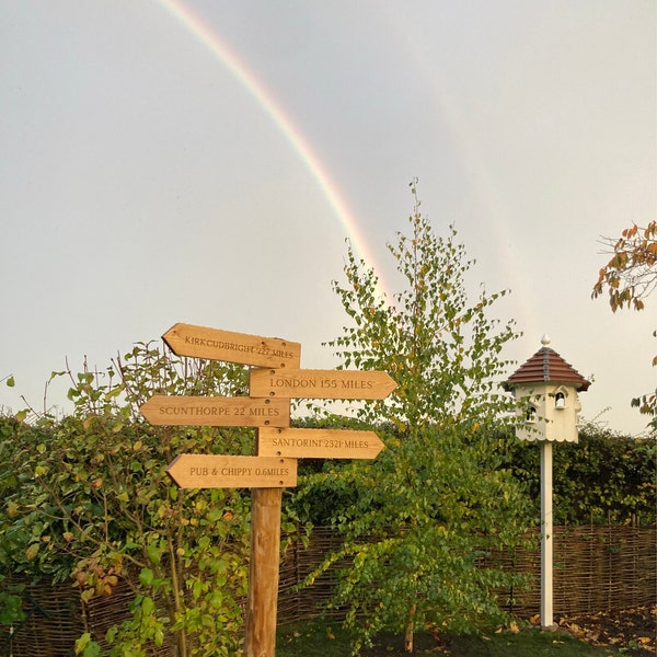 Personalised Garden Signpost Signs - Etsy UK