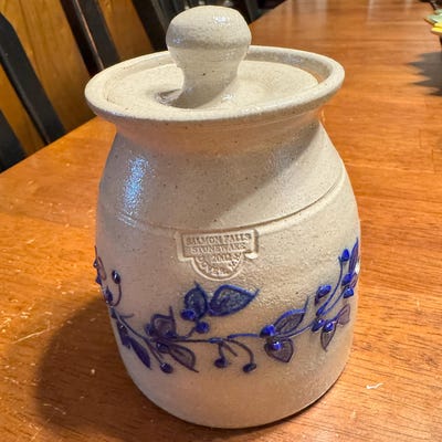 Vintagerowe Pottery Works10.5 Tall/lg. DECORATIVE STONEWARE VASE W ...