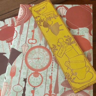 Alice in Wonderland Wooden Bookmark Gift for Booklovers Fantasy ...