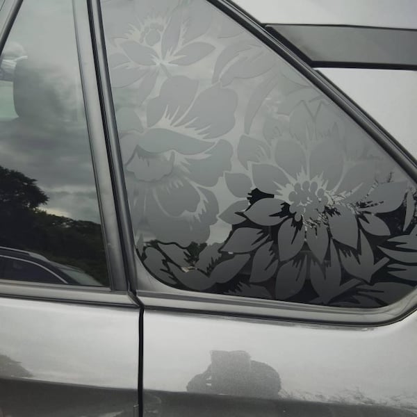 Fits 2019-2025 Toyota RAV4 Rear Side Window Floral Flowers Decal ...
