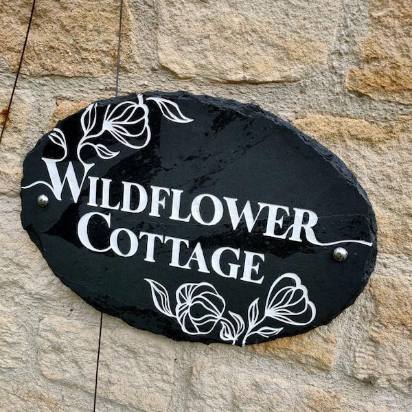 Oval Slate House Sign - 3 Sizes Available - Etsy