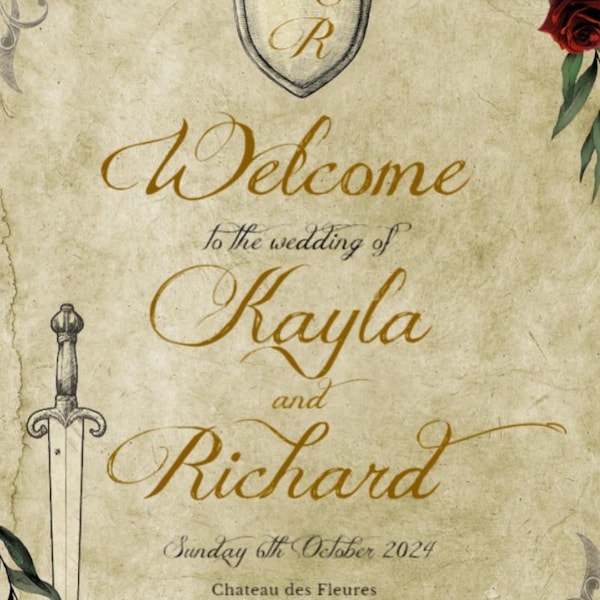 Medieval Wedding Welcome Sign, Fantasy Castle (digital Download) 004 - Etsy