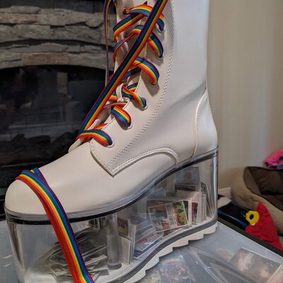 Non Binary Pride Stripe Laces 96 Inch STYLE Waxed Roller - Etsy