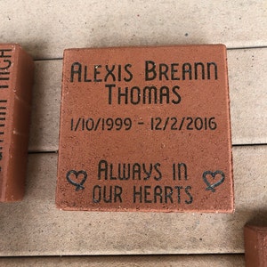 Personalized Full Size Brick. Brick's Custom Engraved as a Memorial ...