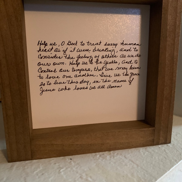 Laser Engraved Handwritten Handwriting Gift | Custom Family Note ...