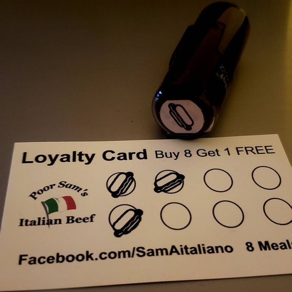 Custom Loyalty Card Self Inking Stamp, Small Logo Stamp, Loyalty Card ...