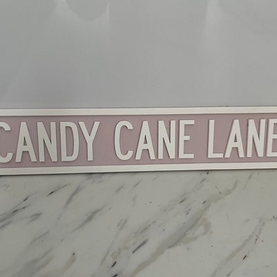 Candy Cane Lane Sign Pink Christmas Decor - Etsy