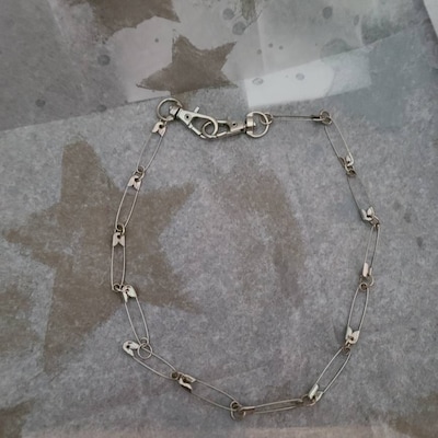 Safety Pin Earrings Star Charms Silver Tone Handmade Jewelry Unisex Hardware - Etsy