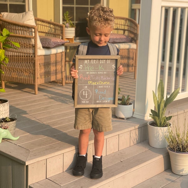 First Day of School Rustic Sign 10x12 - Etsy