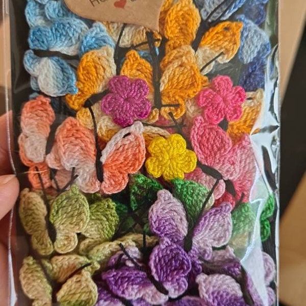 Set of 18 Cotton Crochet Sea Creatures Appliques, Sea Creature ...