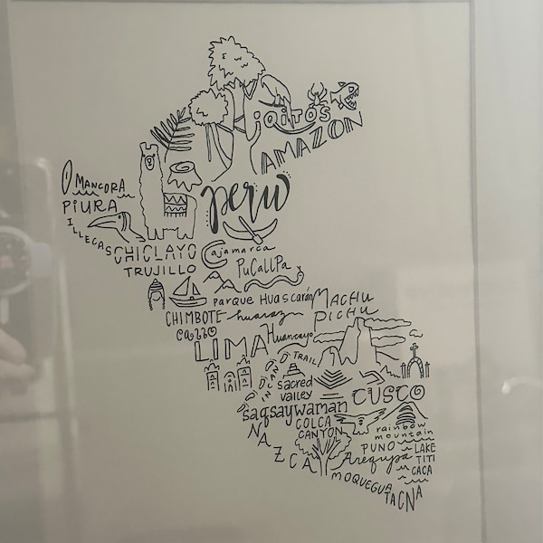 PERU Typography Word & Icon Map Print - Wall Decor, Gift, Art - Etsy