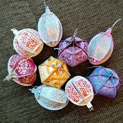 DIY Easy 3D Christmas Ornaments No Glue Template PDF and SVG File for ...