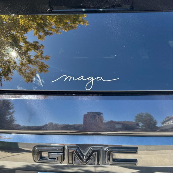 MAGA Cursive Decal - Etsy