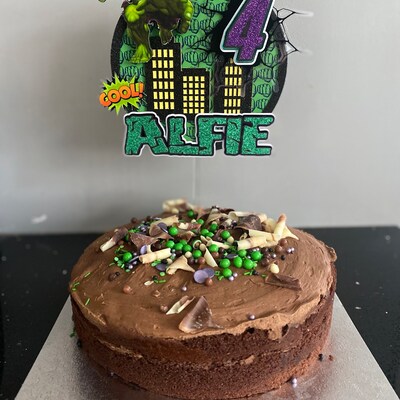 3D Incredible Hulk Cake Topper Hulk Smash Personalised Handmade ...
