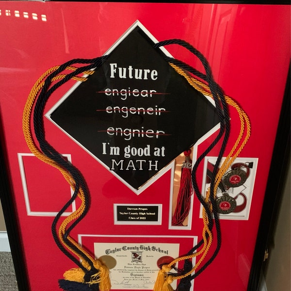 Custom Graduation Diploma Frame Tassel Photo Cap Engraving Display Case ...