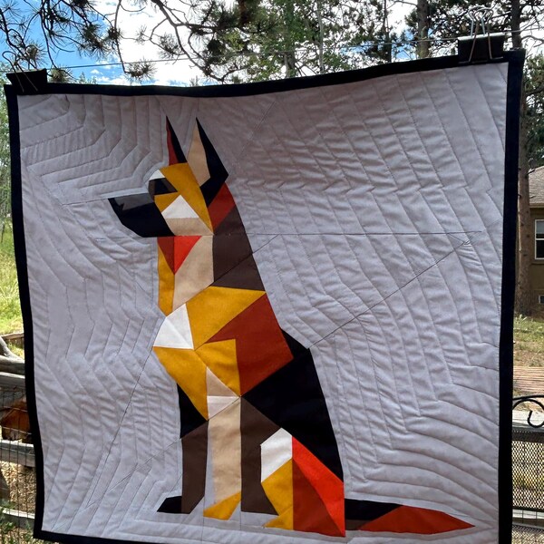 German Shepherd Quilt Pattern: Paper Pieced Dog Block (PDF Pattern) - Etsy