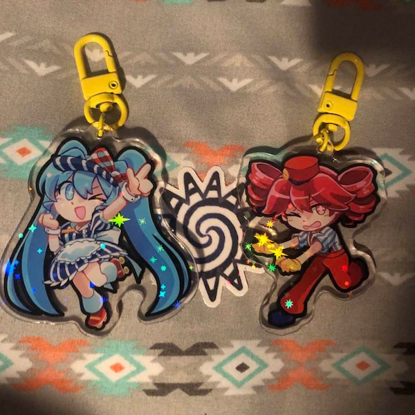 Vocaloid Mesmerizer Miku & Teto 2.5" Holo Acrylic Keychains - Etsy