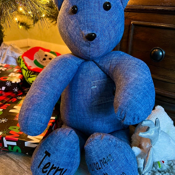 Teddy Bear/memory Bear/handmade Bear/memory of Loved One/keepsake Bear ...