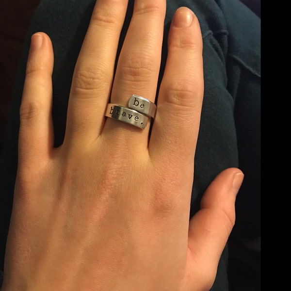 Be Brave Wrap Ring Inspirational Jewelry - Etsy