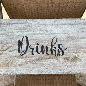 Wedding Sign Stencil Drinks Rustic Script Select Size - Etsy
