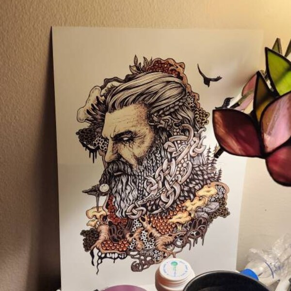 Odin Hand Signed Print Norse Mythology Christmas Gift - Etsy