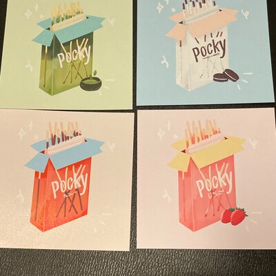Chocolate Pocky Art Print Cute Snack Art Print Asian Snack Art Print ...
