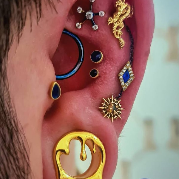 Dripping Ear Bar Gold, Silver, Rose, Dripping Ear Bar, Ear Cuff ...