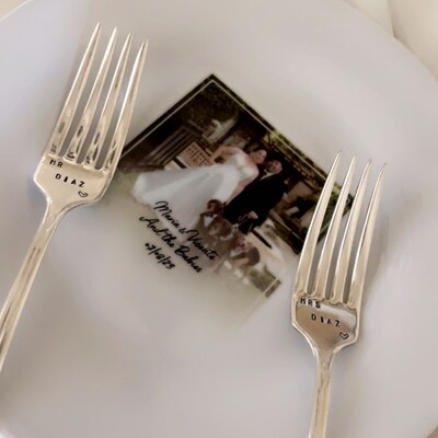 Hand Stamped Vintage Silver Wedding / Anniversary Spoons - Etsy