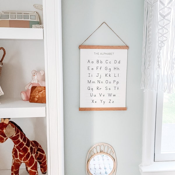 Alphabet Poster, Handwriting Chart, ABC Print, Educational Art, Kids ...