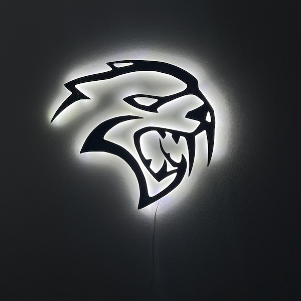 SRT Hellcat Logo LED Sign: Muscle Car Garage Decor - Etsy