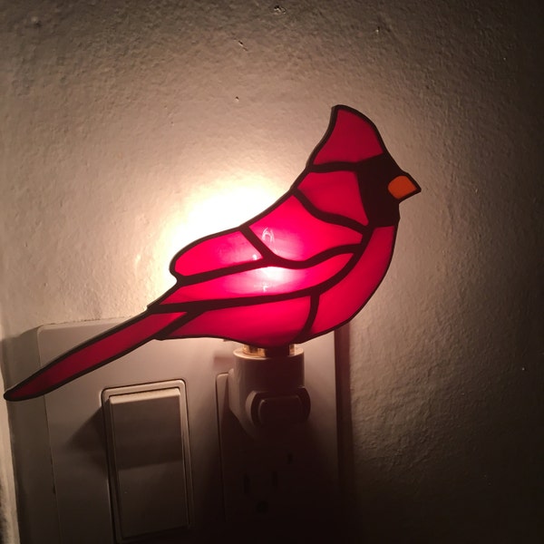 Stained Glass Cardinal Night Light - Etsy