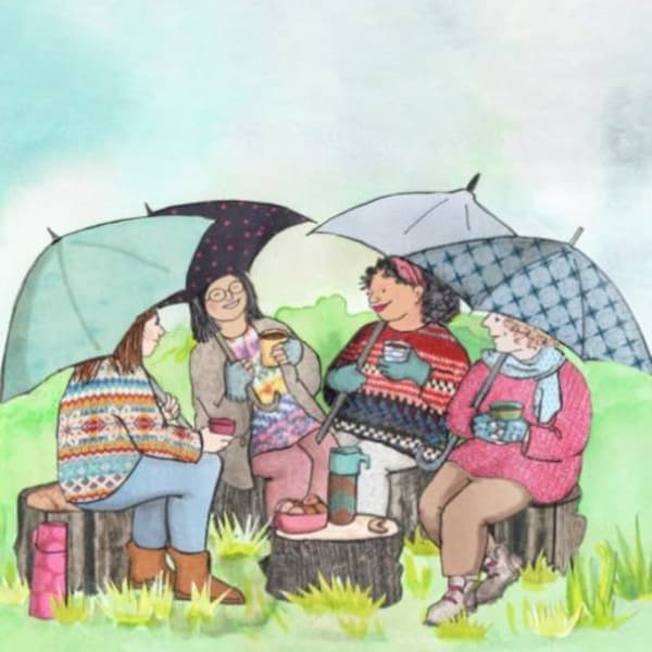 GIGGLE AND CHIPS A Friendly Funny Card .three Friends Having a Laugh ...