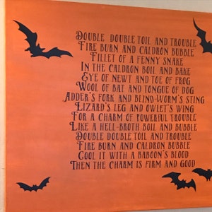 Double Double Toil and Trouble Halloween Wall Decal the 3 Witches Chant ...