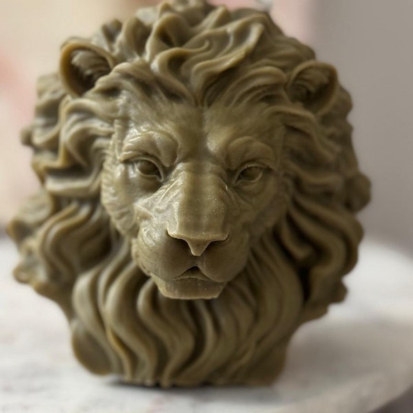 Lion Candle | Custom Color & Scent | Sculpture Candle | Natural Soy Wax ...