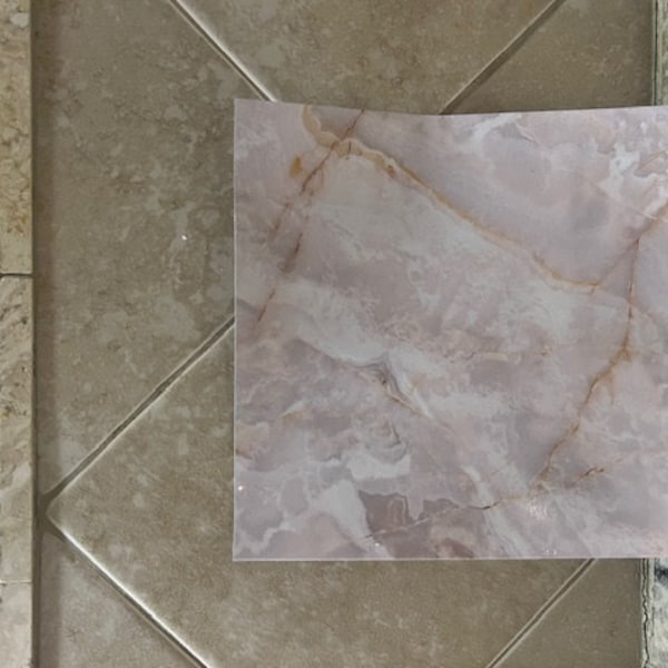 Marble Beige Tile Wall Stair Floor Self Adhesive Vinyl Stickers ...