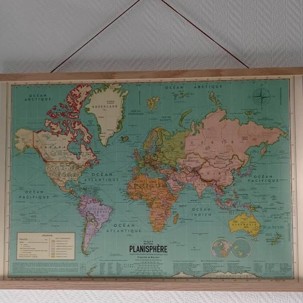 World Map Poster Kit Current, World Map, Planisphere Detailed Vintage ...