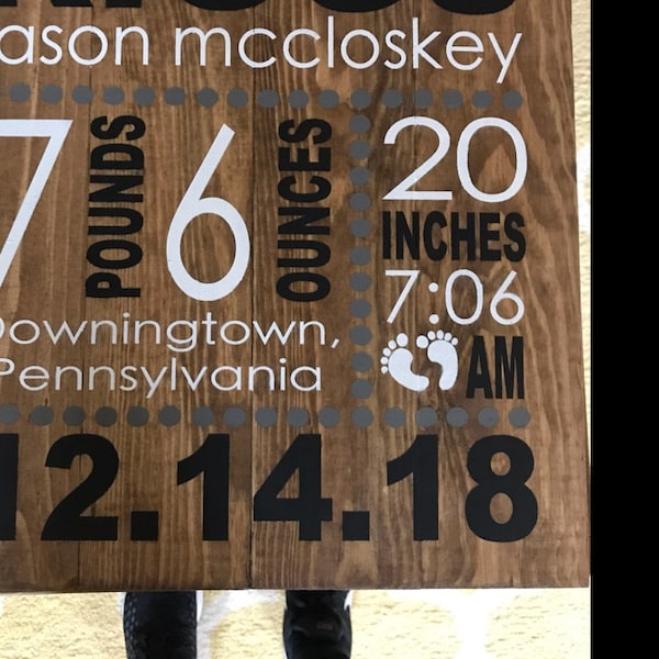 Birth Stats Wood Sign, Birth Announcement Sign, Baby Wooden Sign, Birth ...