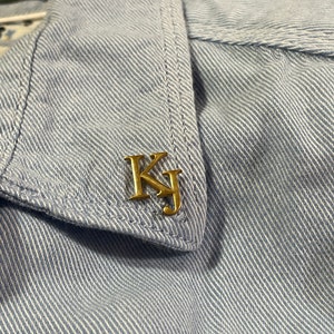 Personalized Initial Letter Lapel Pin, Groom & Bride Initials Pin ...