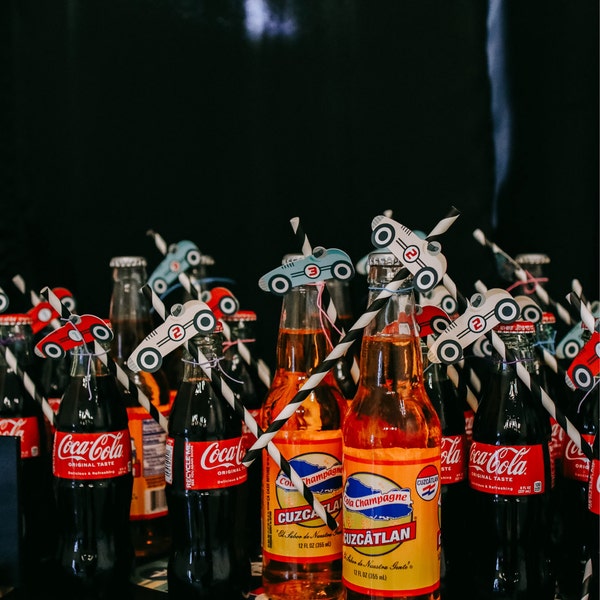 Vintage Race Car Paper Straws | Race Car Party Decorations, Fast One ...